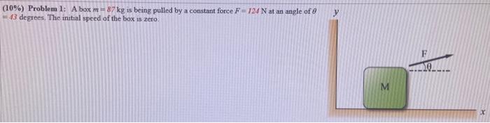 Solved (10\%) Problem 1: A box m=87 kg is being pulled by a | Chegg.com