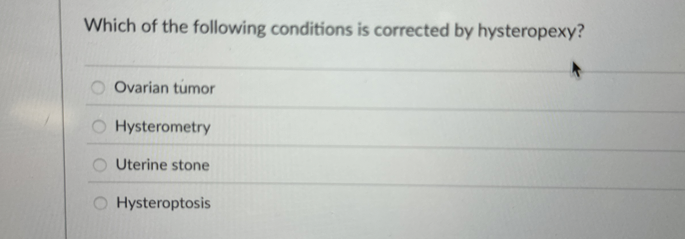Solved Which of the following conditions is corrected by | Chegg.com