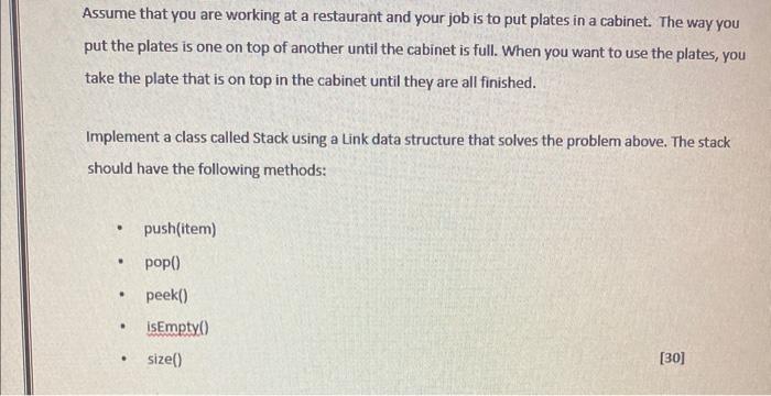 Solved Assume that you are working at a restaurant and your | Chegg.com