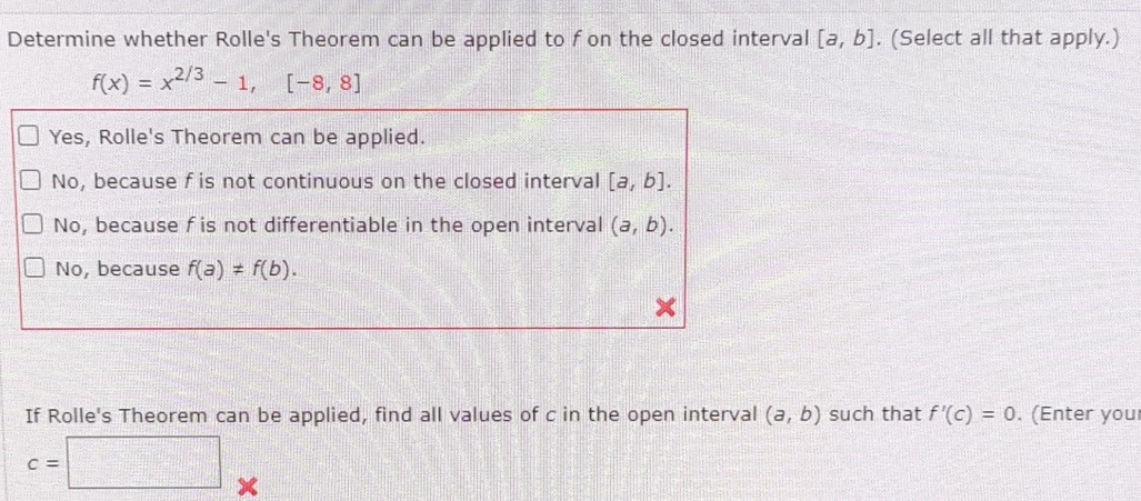 Solved Determine whether Rolle's Theorem can be applied to f | Chegg.com