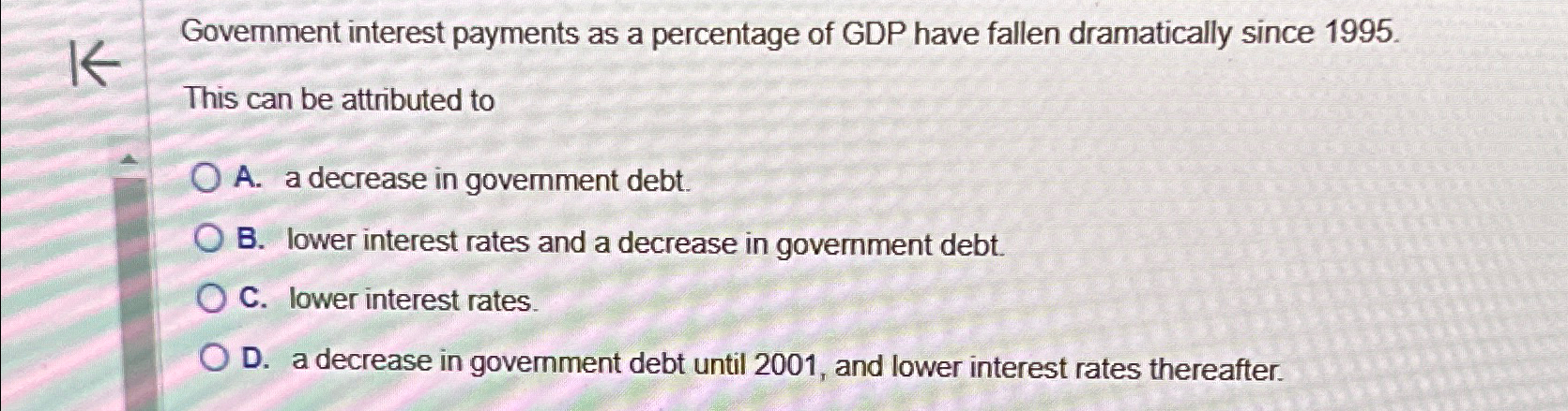 Solved Government interest payments as a percentage of GDP | Chegg.com