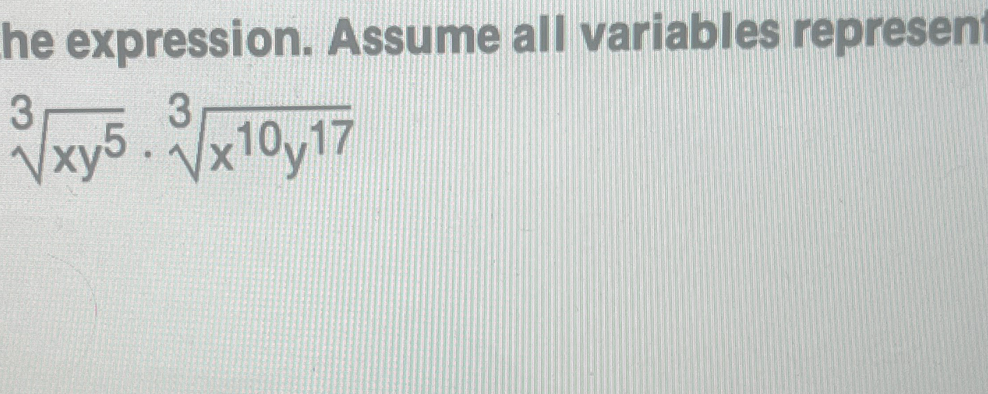 Solved he expression. Assume all variables | Chegg.com