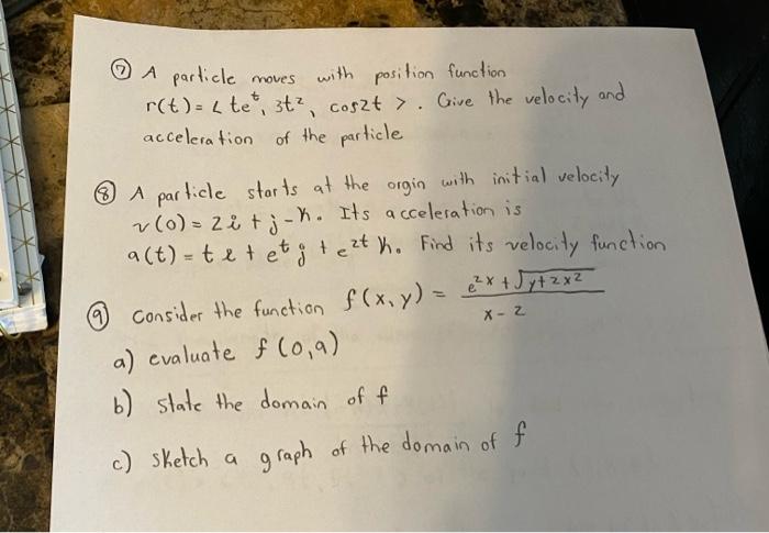 Solved A particle moves with position function r(t) = Ltet, | Chegg.com