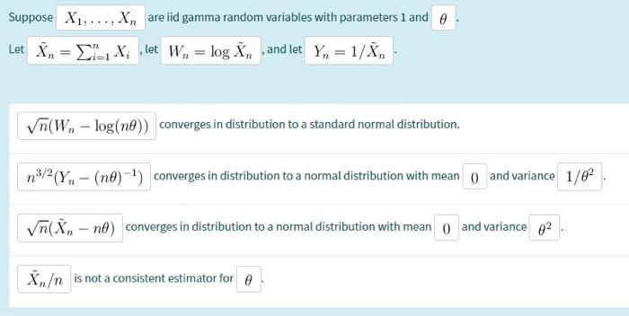 Solved Suppose X1, ..., X, are iid gamma random variables | Chegg.com