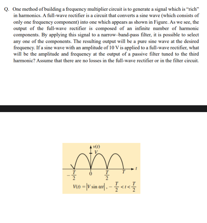 One method of building a frequency multiplier circuit | Chegg.com