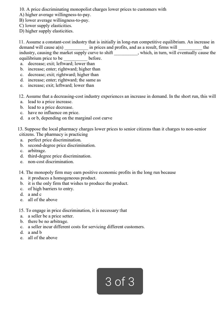 Solved 2. Multiple choice questions (one point each): 1. For | Chegg.com