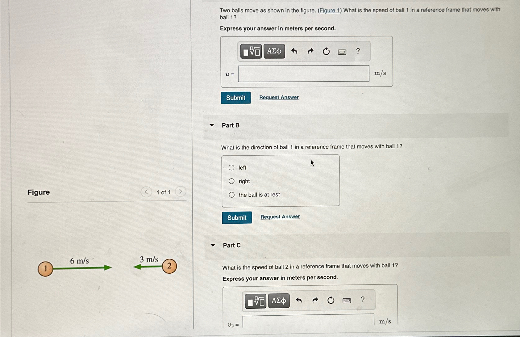 Solved Two balls move as shown in the figure. (Figure 1) | Chegg.com
