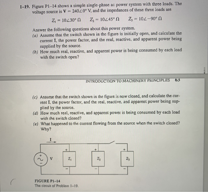 Solved 1-19. Figure P1-14 shows a simple single-phase ac | Chegg.com