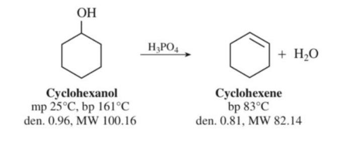Solved OH H3PO4 + H2O Cyclohexanol mp 25°C, bp 161°C den. | Chegg.com