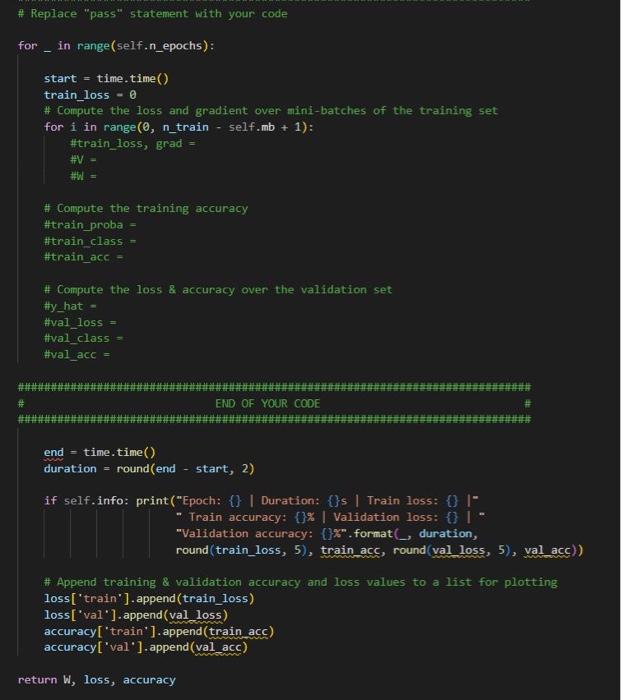 Solved a learning from data question:replace the pass | Chegg.com