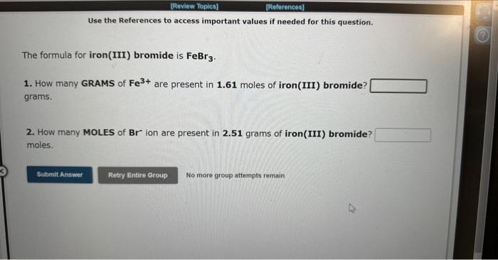 Solved Use the References to access important values if | Chegg.com