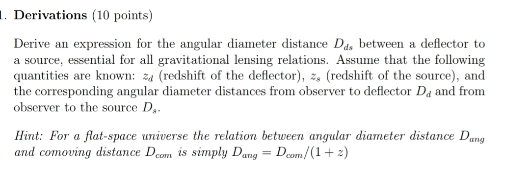 Solved Derivations (10 ﻿points)Derive an expression for the | Chegg.com