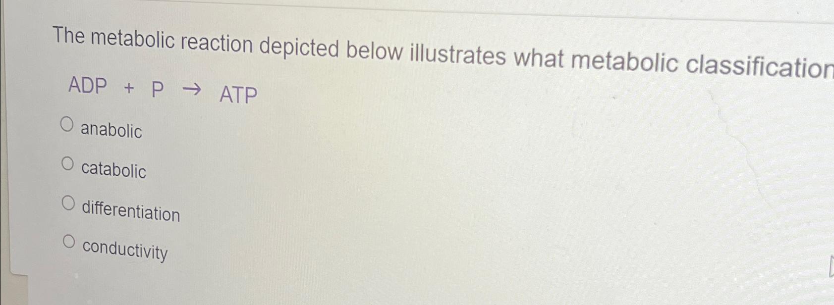 Solved The metabolic reaction depicted below illustrates | Chegg.com