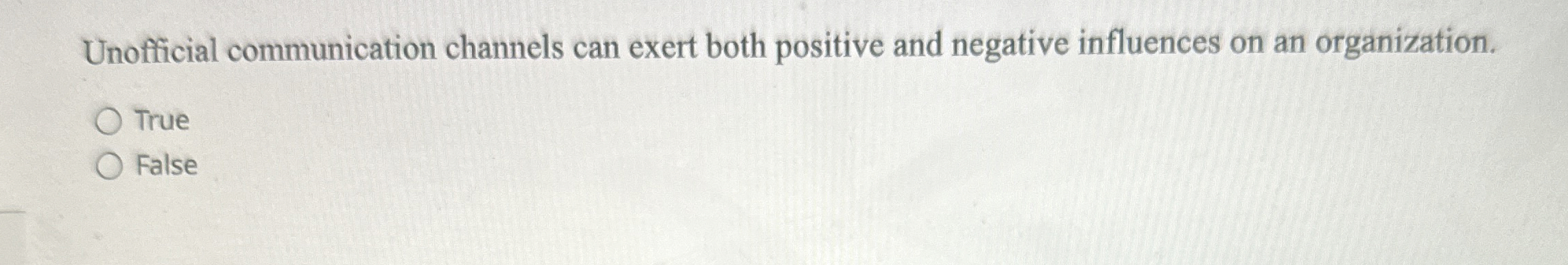 Solved Unofficial communication channels can exert both | Chegg.com