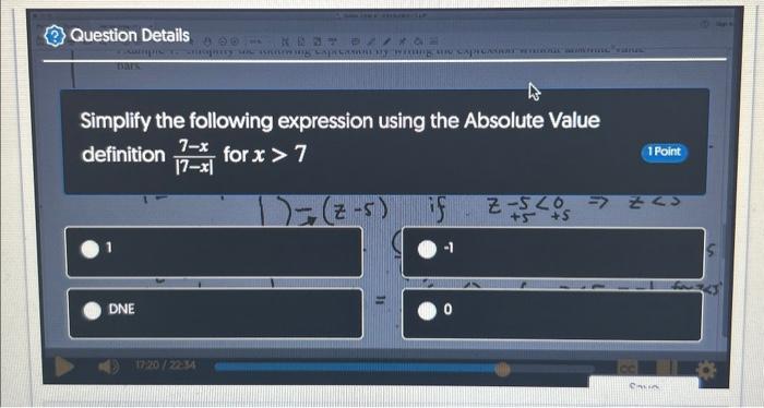 Solved ∣7−x∣7−x | Chegg.com
