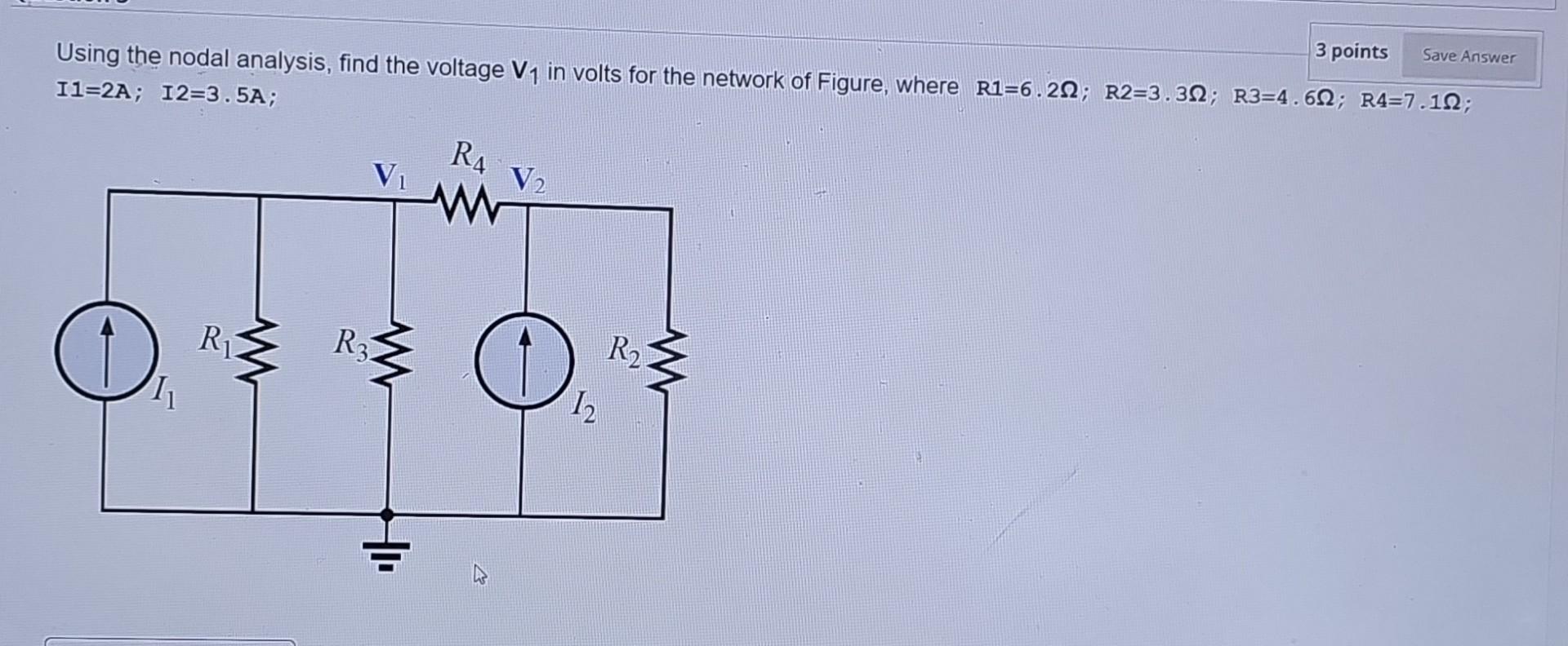 Solved Using the nodal analysis, find the voltage V1 in | Chegg.com