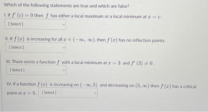 Solved Which of the following statements are true and which | Chegg.com