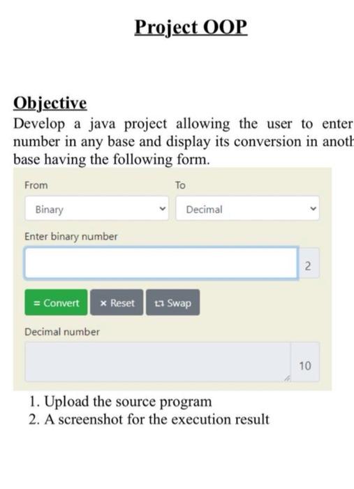 Solved Project OOP Objective Develop a java project allowing | Chegg.com