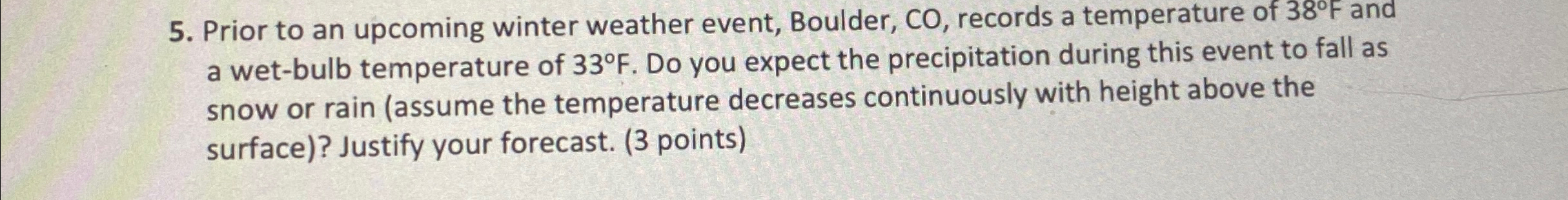 Solved Prior to an upcoming winter weather event, Boulder, | Chegg.com