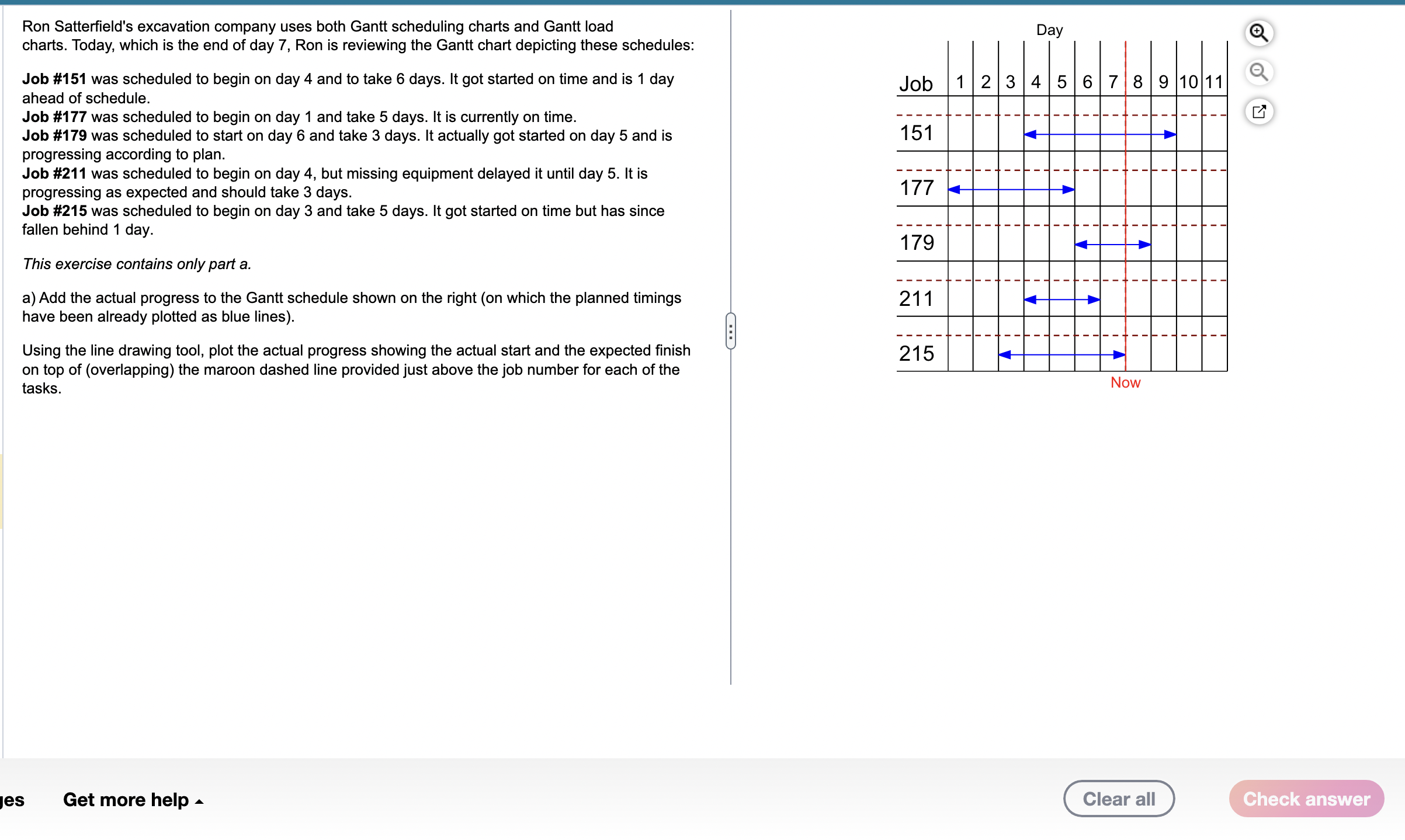Solved Ron Satterfield's excavation company uses both Gantt | Chegg.com