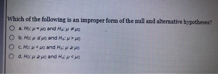 Solved Which of the following is an improper form of the | Chegg.com
