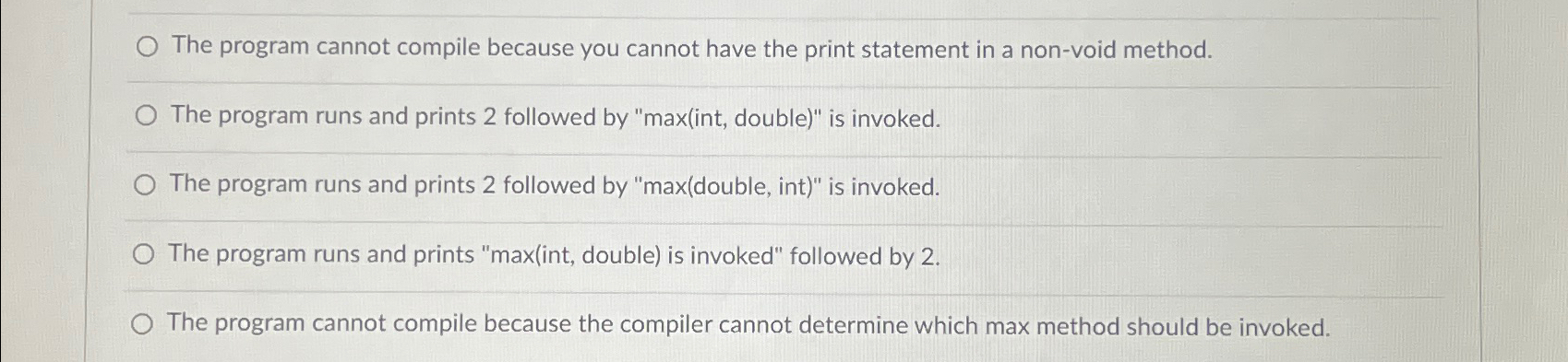 Solved The program cannot compile because you cannot have | Chegg.com Solved The program cannot compile because you cannot have | Chegg.com