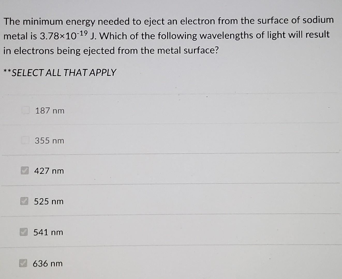 Solved The Minimum Energy Needed To Eject An Electron From