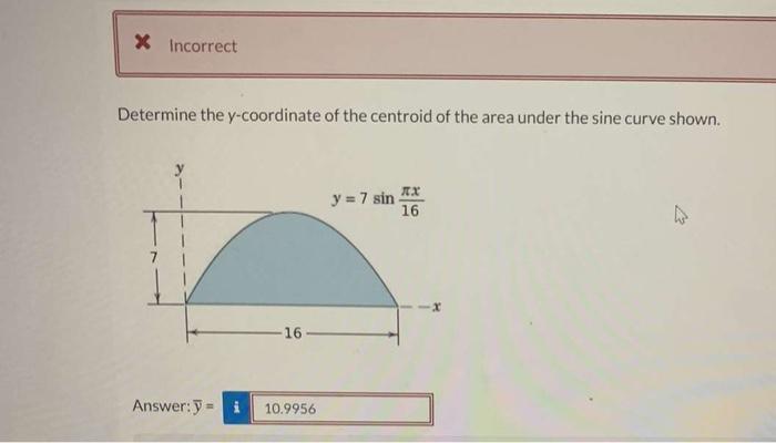 Solved X Incorrect Determine The Y Coordinate Of The