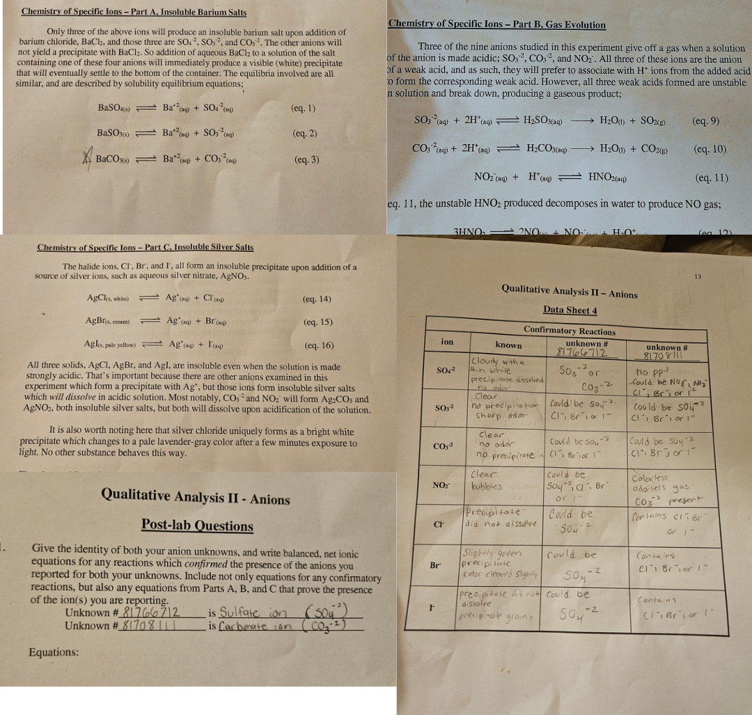Solved I need help with the post-lab question. Chemistry of | Chegg.com