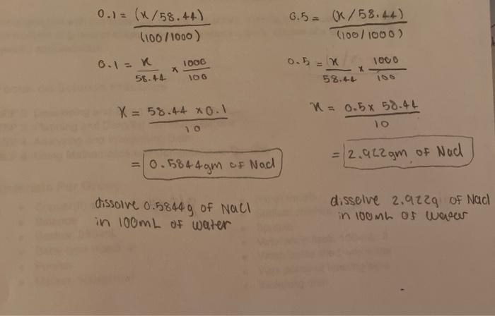 Solved How can you tell that the 0.5 M solution you prepared | Chegg.com