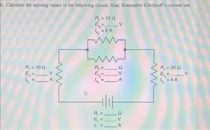 Solved 6. Calculate the missing values in the following | Chegg.com