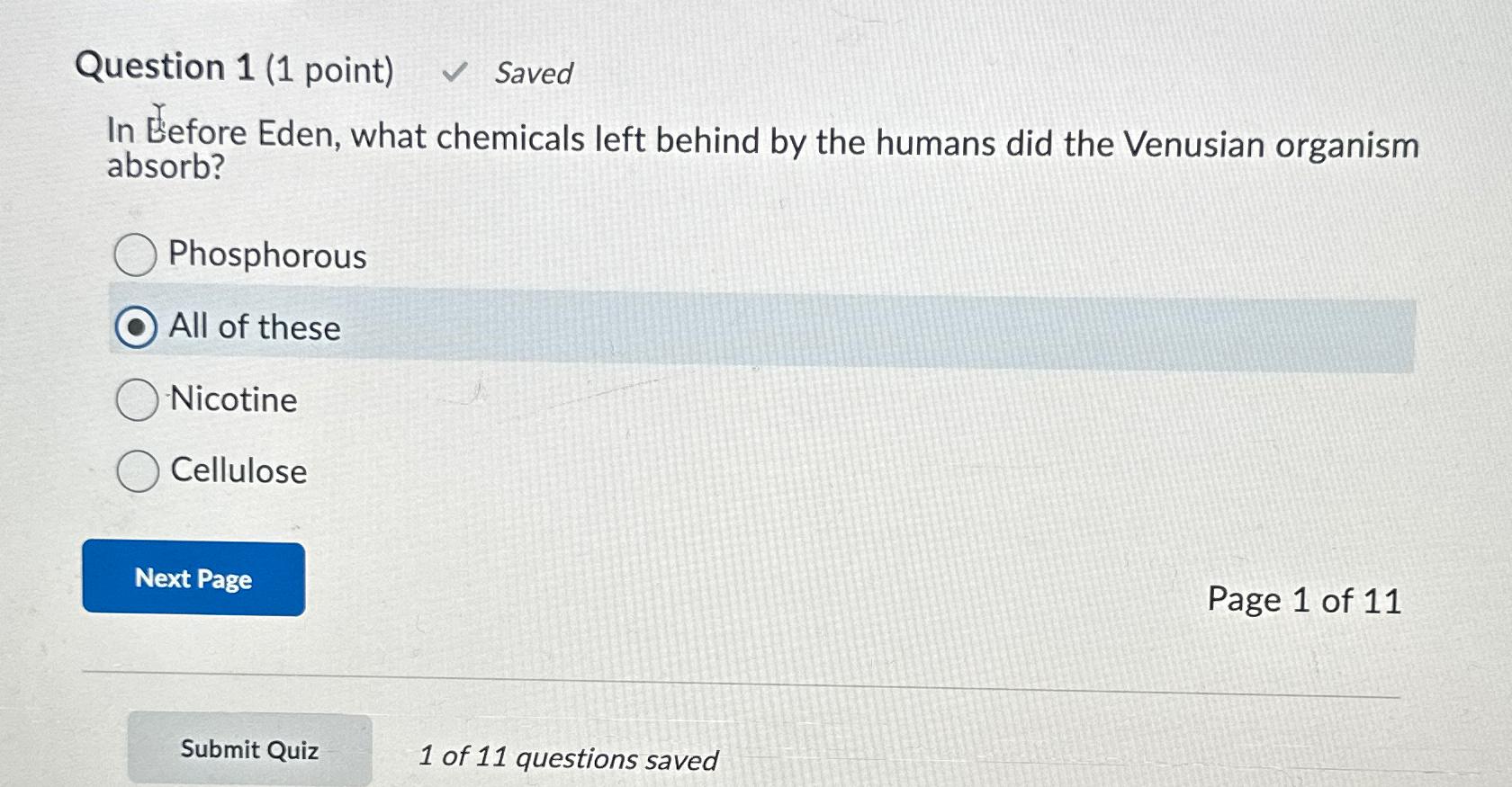 Solved Question 1 (1 ﻿point) ﻿SavedIn Eefore Eden, what | Chegg.com