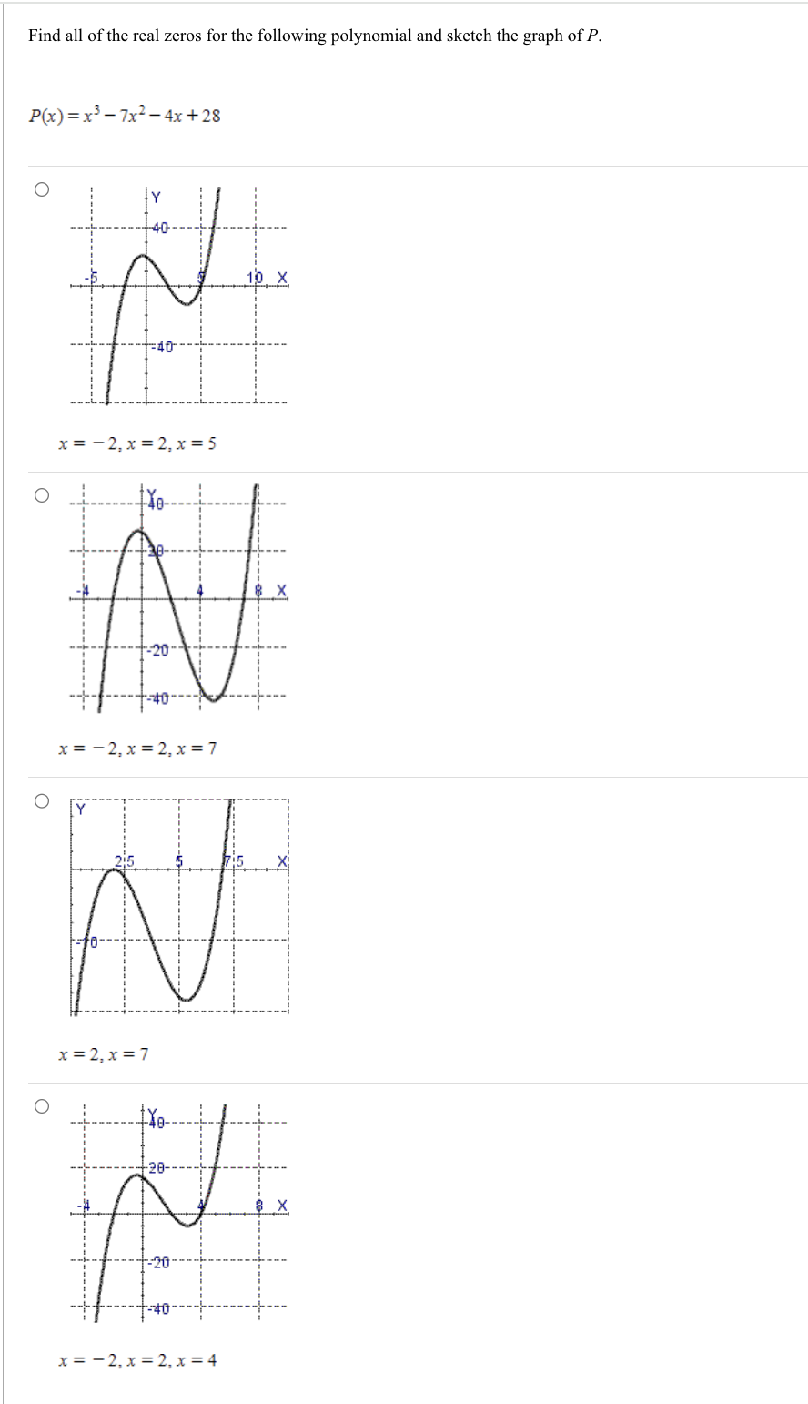 Solved Find all of the real zeros for the following | Chegg.com