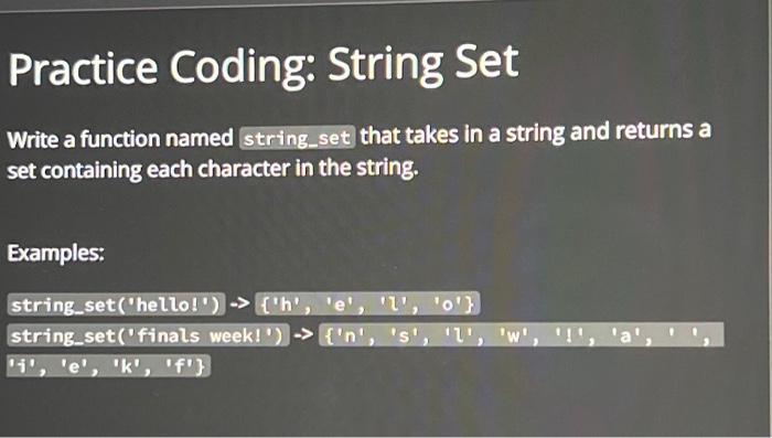 Solved Practice Coding String Set Write A Function Named 8637