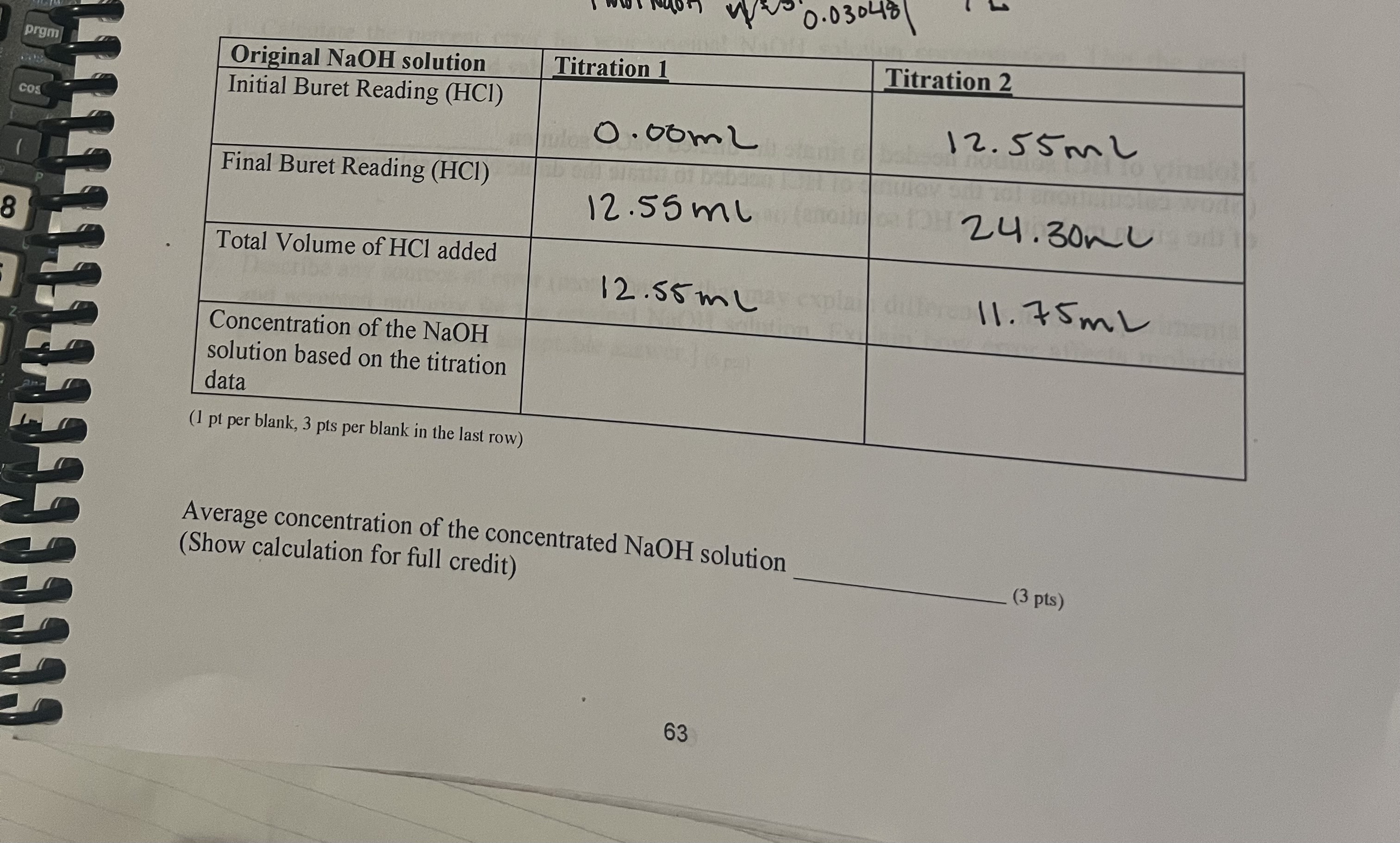 \table[[Original NaOH solution,Titration 1,Titration | Chegg.com