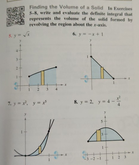 Solved Finding the Volume of a Solid In Exercises 5-8, write | Chegg.com