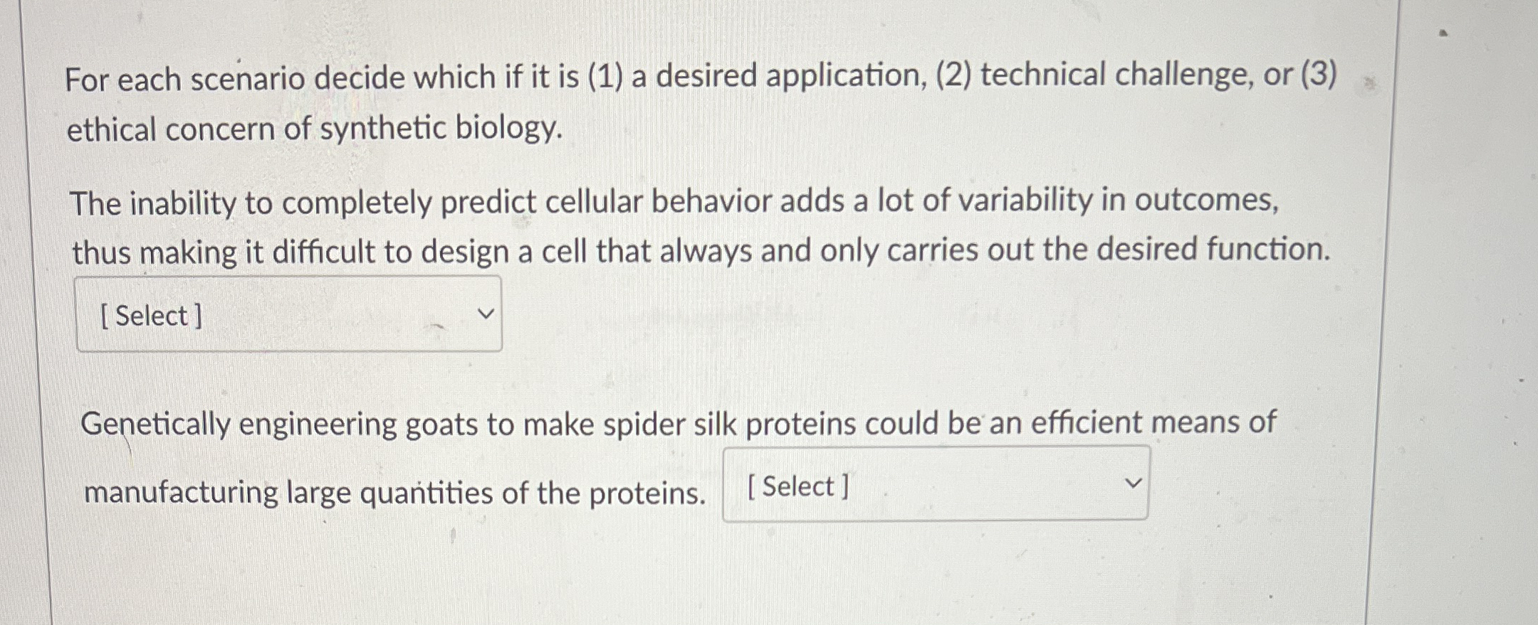 Solved For each scenario decide which if it is (1) ﻿a | Chegg.com