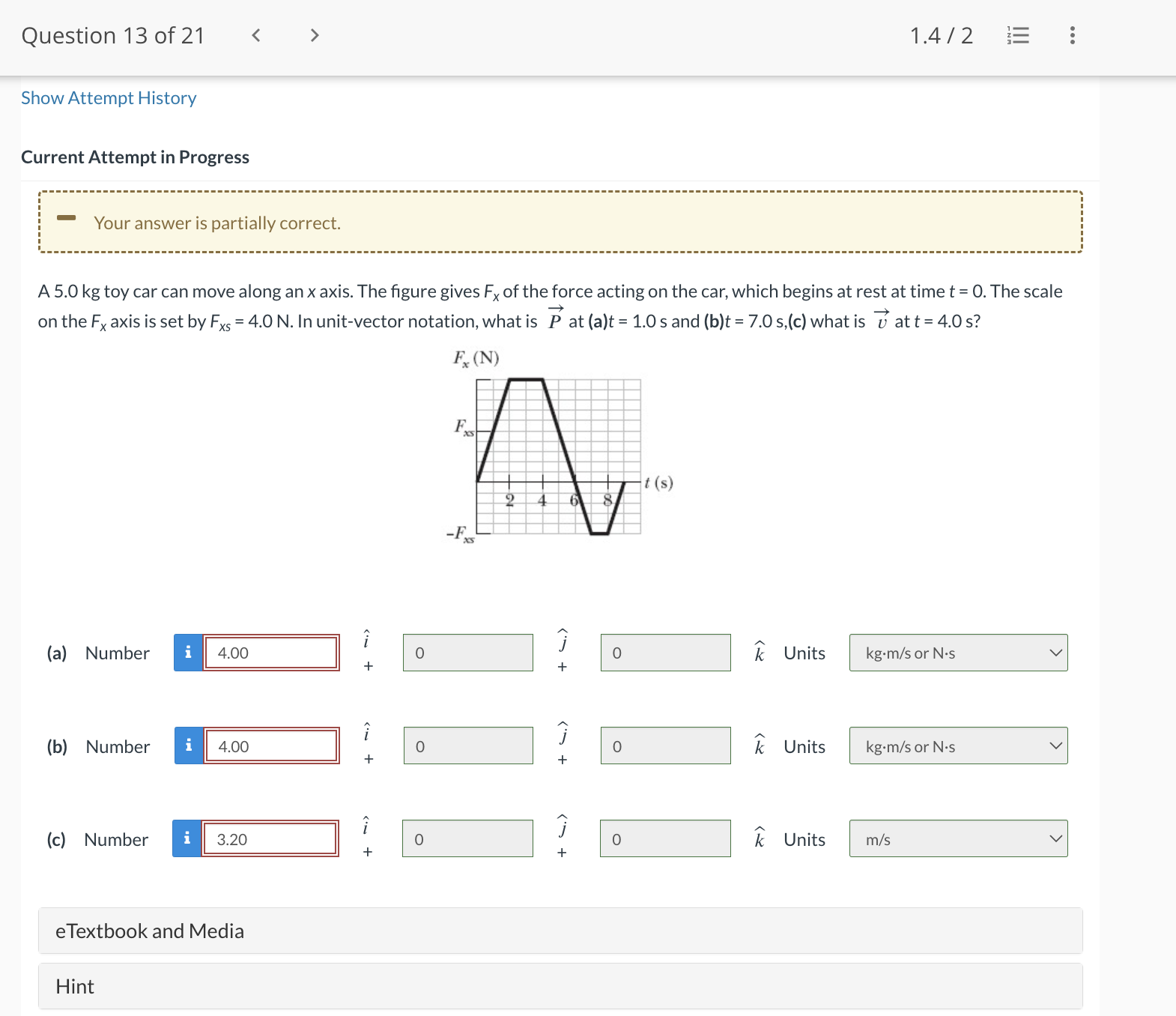Solved A 5.0 ﻿kg toy car can move along an x ﻿axis. The | Chegg.com