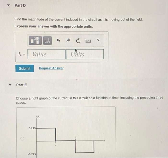 Solved A rectangular circuit is moved at a constant velocity | Chegg.com
