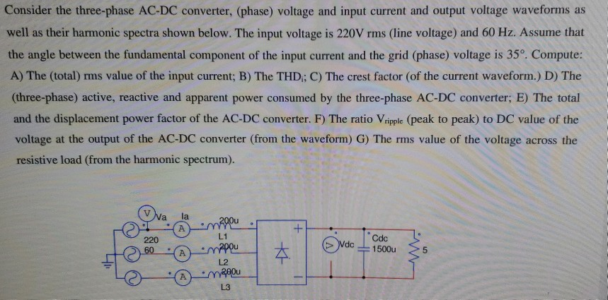 Solved Consider the three-phase AC-DC converter, (phase) | Chegg.com