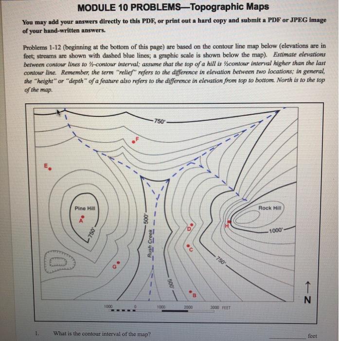 Solved MODULE 10 PROBLEMS—Topographic Maps You may add your | Chegg.com