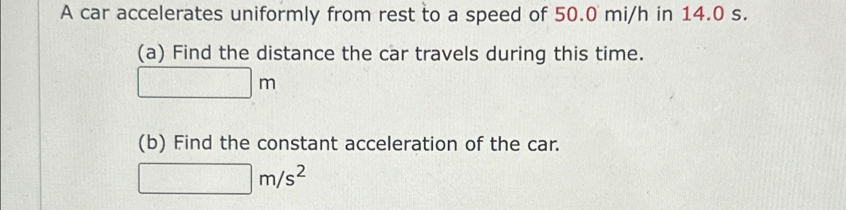 Solved A Car Accelerates Uniformly From Rest To A Speed Of