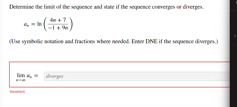 Solved Determine the limit of the sequence and state if the | Chegg.com