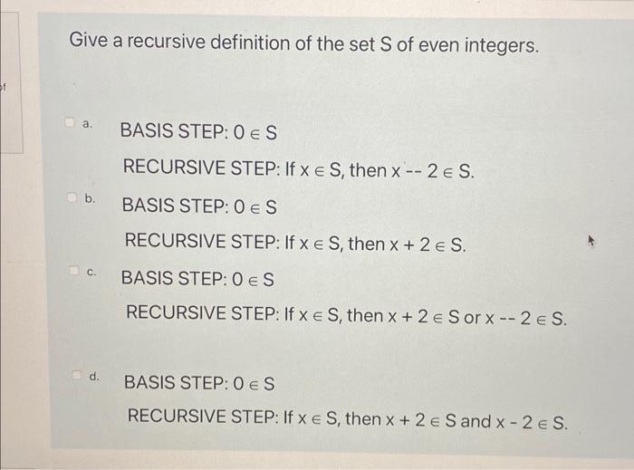 Solved Determine Whether The Following Is A Valid Recursive 4235