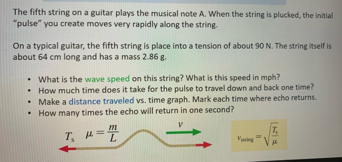 Solved The fifth string on a guitar plays the musical note | Chegg.com