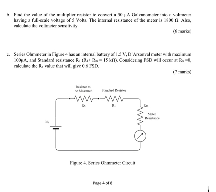 Solved b. Find the value of the multiplier resistor to | Chegg.com