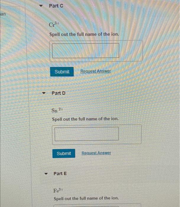 Solved Au+ Spell out the full name of the ion. Part B Cu+ | Chegg.com