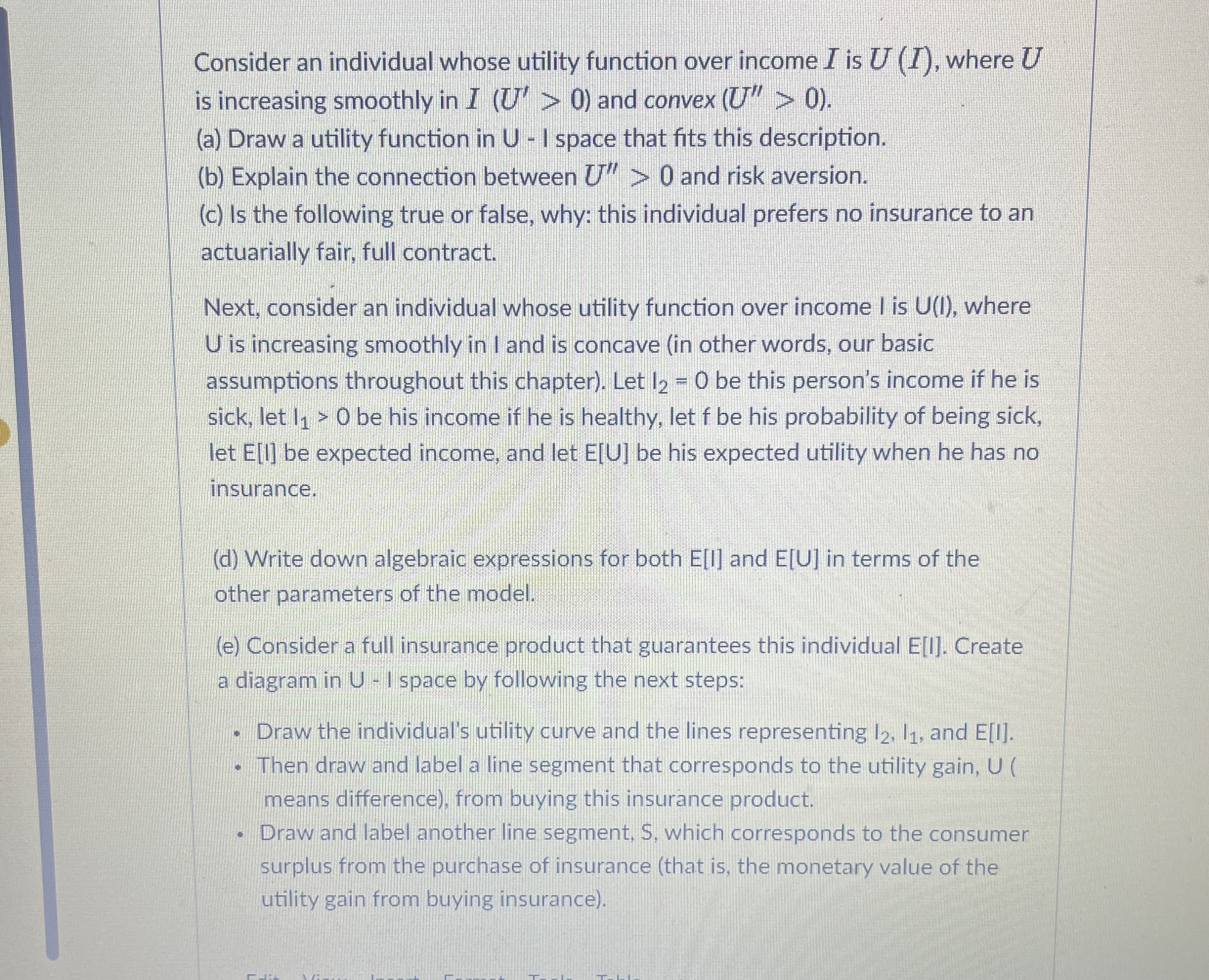 Solved Consider an individual whose utility function over | Chegg.com