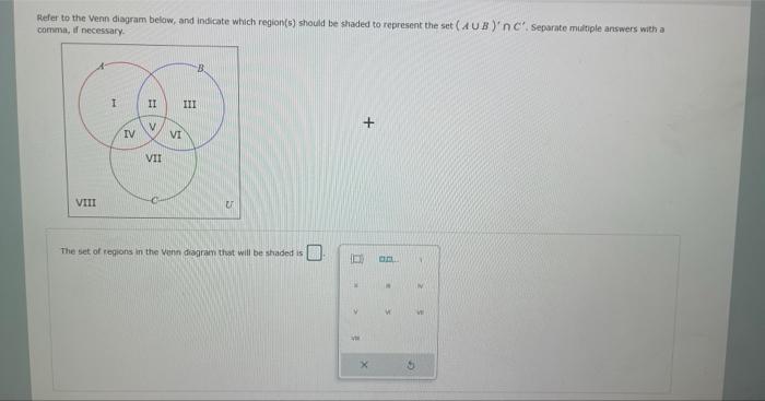 Solved Eefer to the venn diagram belaw, and indicate which | Chegg.com