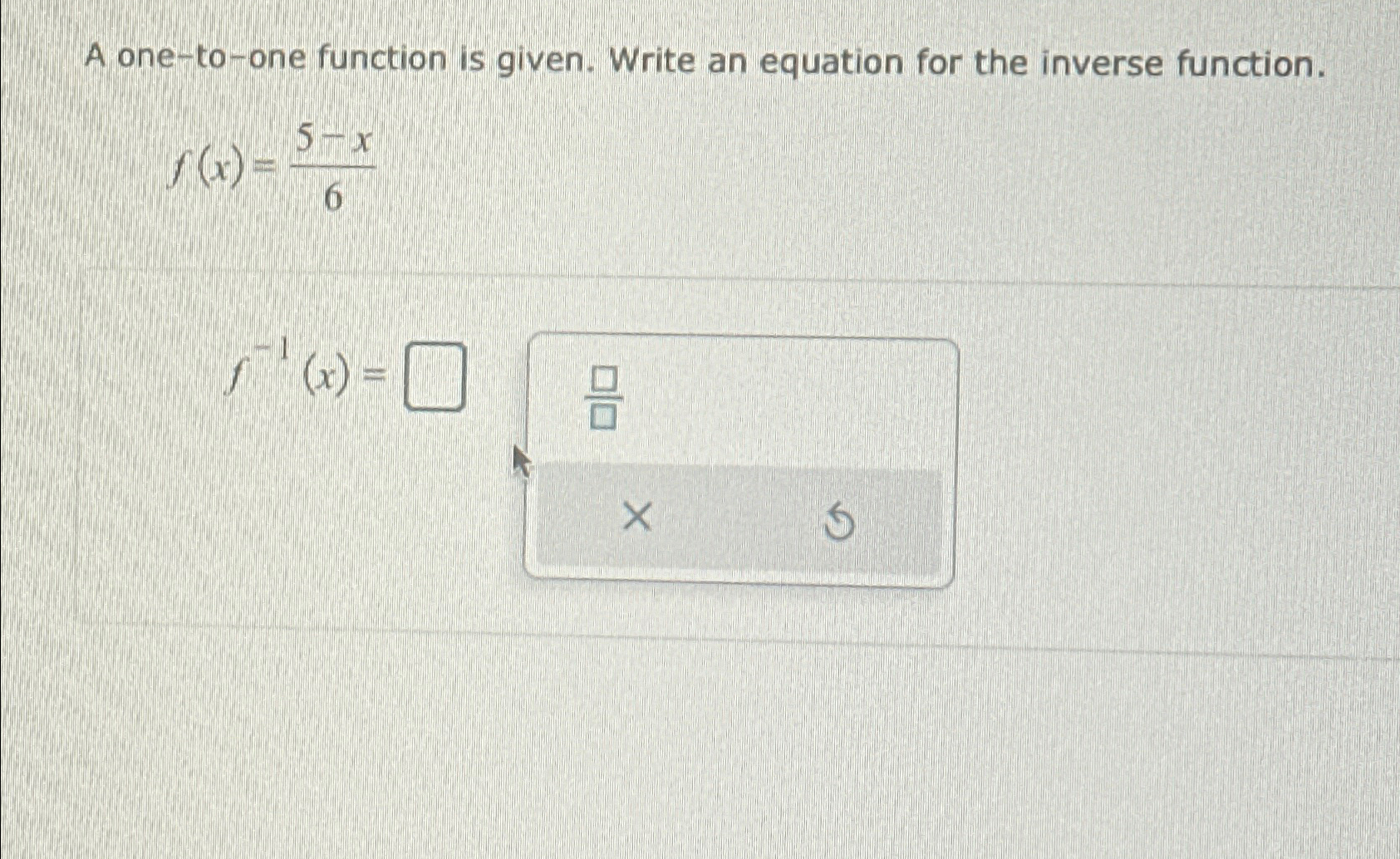 Solved A one-to-one function is given. Write an equation for | Chegg.com
